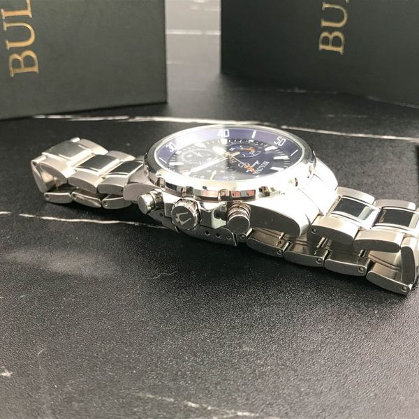BULOVA 96B256 Blue Dial Marine Star Wristwatch for Men 43mm Case ...
