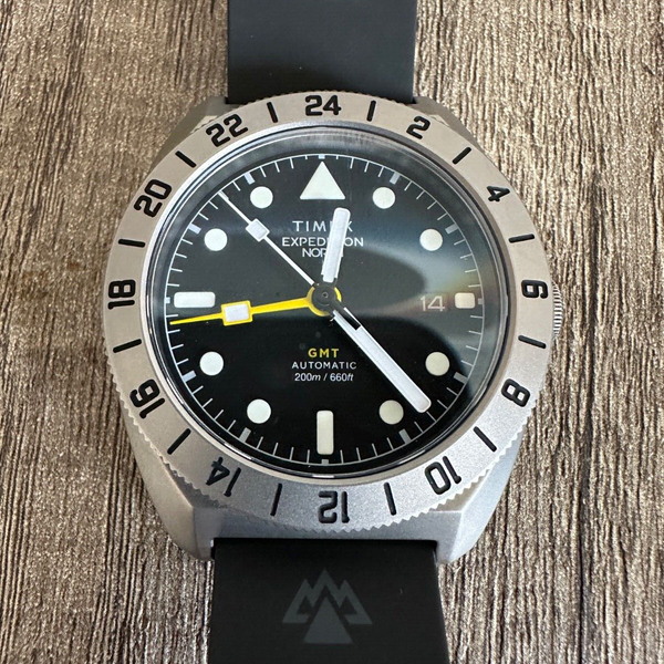 TIMEX Expedition GMT Titanium Automatic 41mm Silicone Strap Watch ...