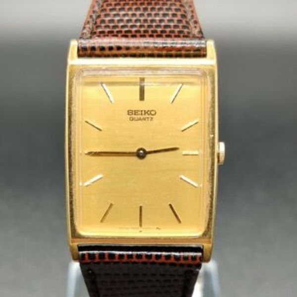 1985 Vintage Seiko 7430-5560 Watch - Gold Tone - Leather Band 2 Jewels ...