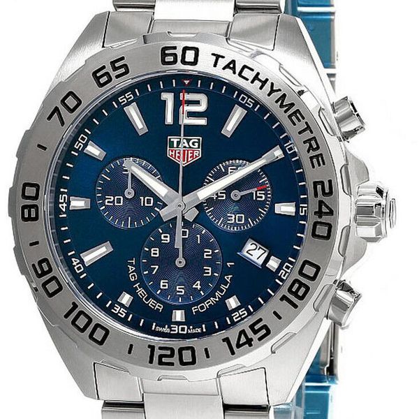 New Tag Heuer FORMULA 1 CHRONO Blue Sunray Dial Men's Watch CAZ101K ...