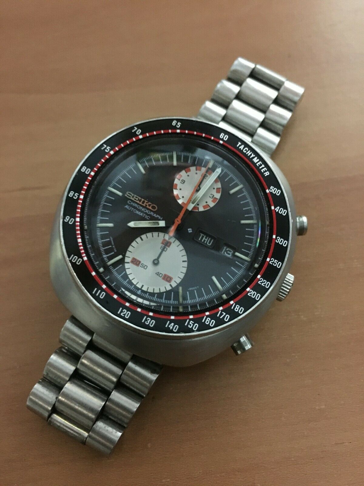 Seiko 6138-0011 Automatic Chronograph UFO Watch Vintage Tachymeter ...