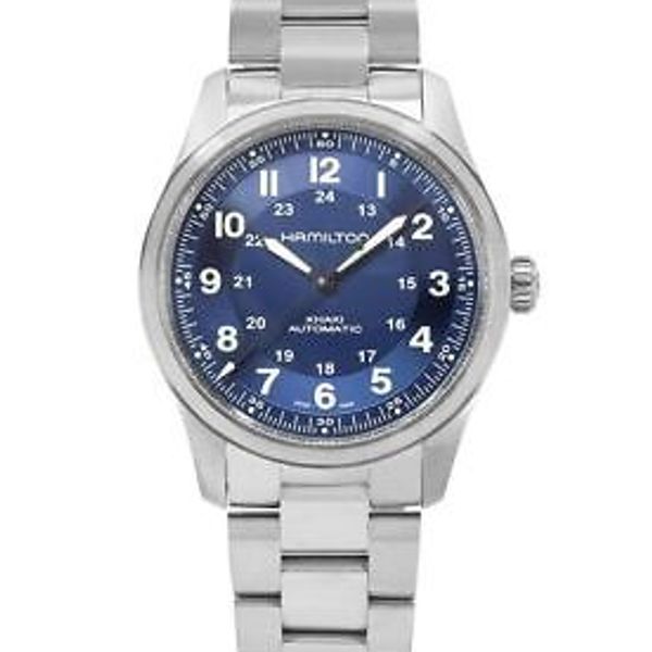 Hamilton Khaki Field Titanium Blue Dial Automatic H70205140 100M Men's ...