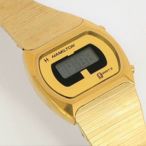 VINTAGE MEN'S HAMILTON QUARTZ LED WRISTWATCH 25 YEAR PRESENTATION WATCH ...