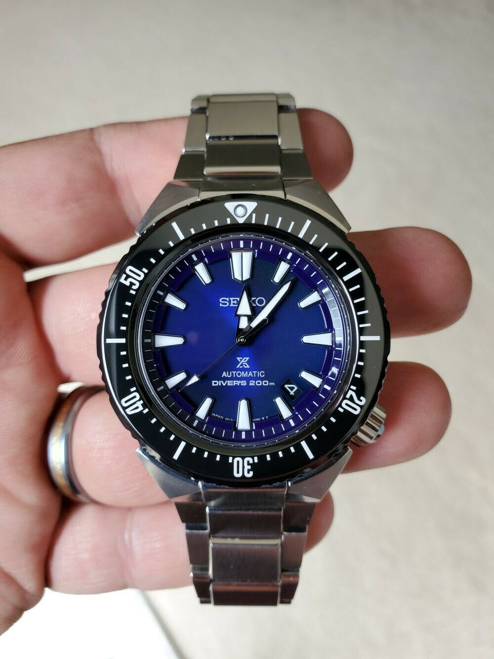 Seiko SBDC047 Transocean blue face automatic dive watch with MM300 ...