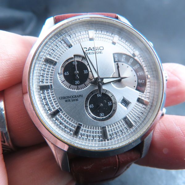 BEM-501 Casio Beside Chronograph Daydate Quartz Men Watch | WatchCharts ...