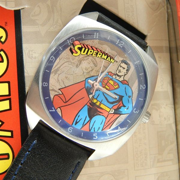 New Superman Fossil Watch Unused Action Comics 0281/3000 LI-2061 Black ...