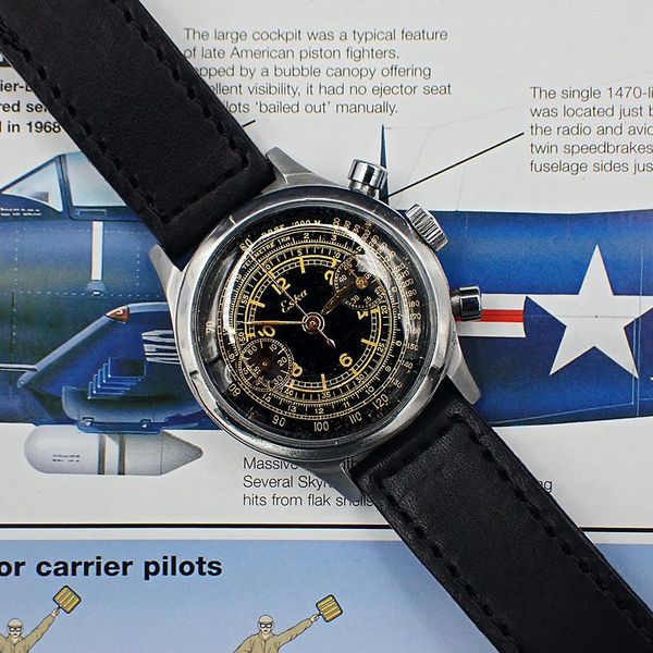 REDUCED: Vintage Eska Valjoux 22 Spillman Chrono Stunning Gilt Sector ...