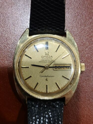 Vintage Omega Constellation Cal 751 168.019 gold linen dial *rare ...