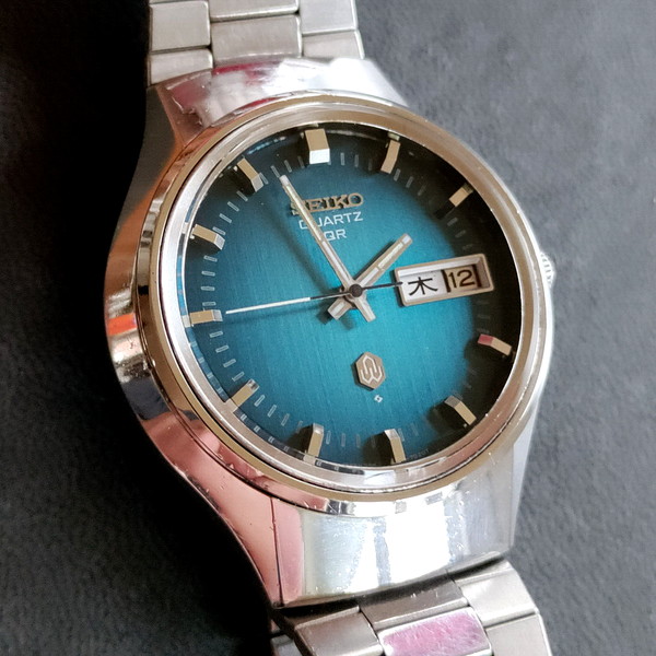 Seiko QR 3863-7010, blue sunburst dial, JDM, 01/1974, 37mm, HEQ ...