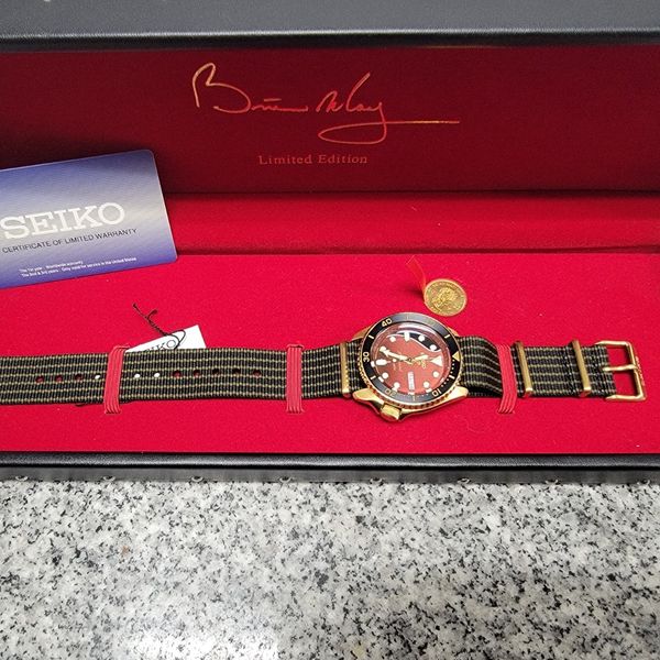 Seiko 5 Brian May Limited Edition Red Special Automatic Watch SRPH80 ...