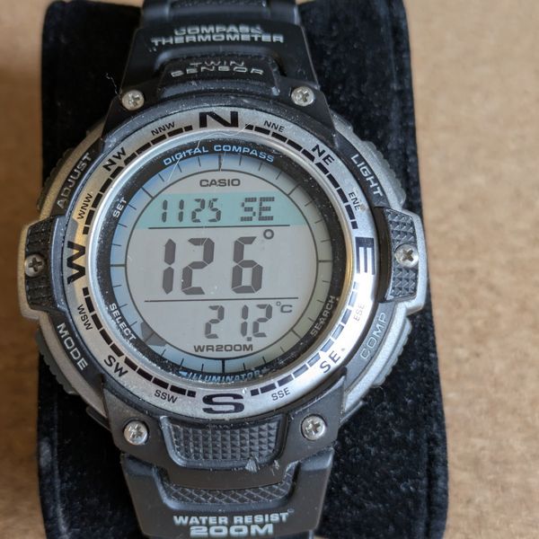 Casio SGW-100 Twin Sensor 5 Alarms 200M Mens Watch Chrono, Compass ...