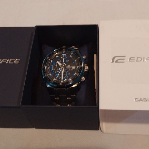 Blue Face Casio Edifice Watch Bought New Two Months A Go. Box And ...