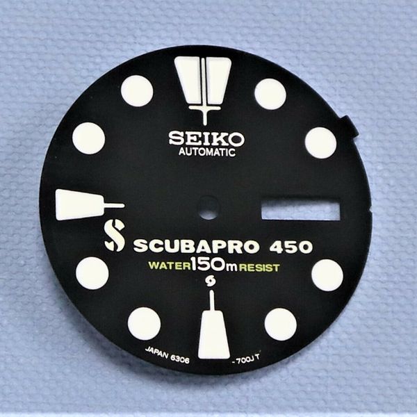 Dial fits most vintage Seiko 7002 6309 7s26 SKX scubapro 450 matt BLACK ...
