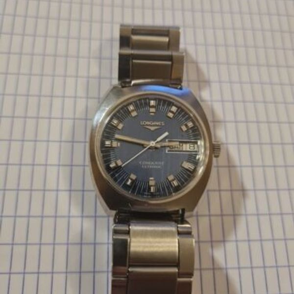 Longines Conquest Ultronic Mens Watch - Blue Dial 1970s | WatchCharts ...