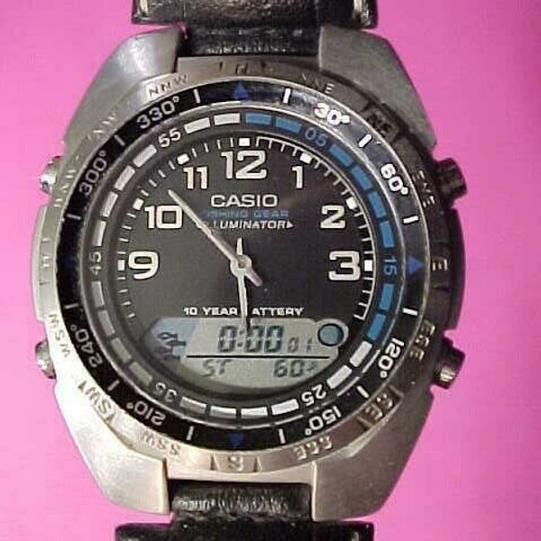 CASIO FISHING GEAR ILLUMINATOR # AMW-700 DIGITAL/ANALOG QUARTZ WATCH ...