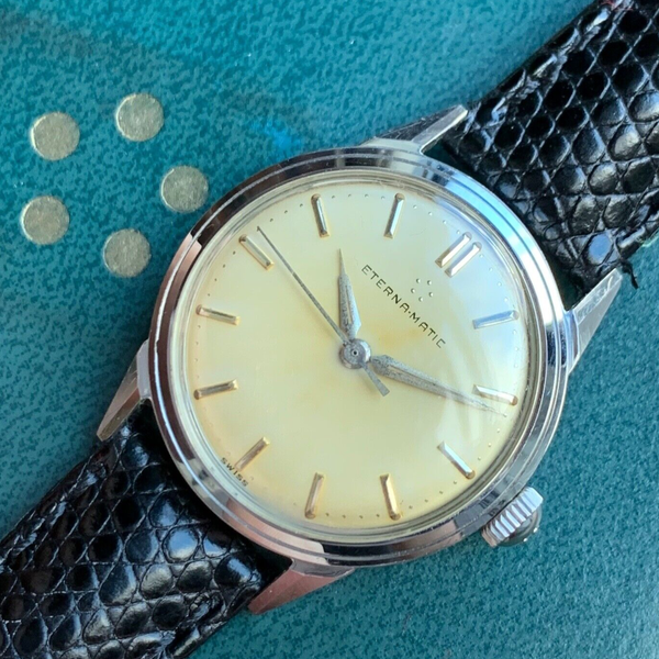 Vintage Eterna Eterna-Matic Stainless Steel Automatic Wristwatch w/ Box ...