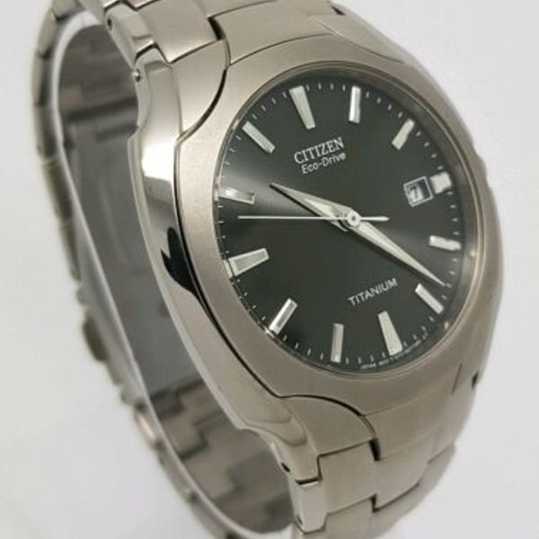 Mens Citizen Eco Drive Dress Watch Titanium Date E111-8049610 Genuine ...
