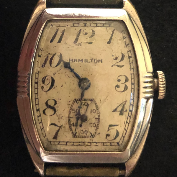 Vintage 1930 Hamilton Cal 987F Men's Watch Parts/Repair 14K GF Tonneau ...