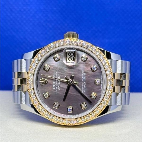 [NOS] Brand New 11/2021 Rolex 278383RBR Datejust 31 Black MOP 10 Points ...