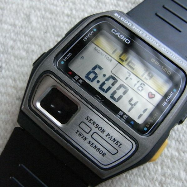RARE CASIO bp-120 BLOOD PRESSURE MONITOR digitalwatch | WatchCharts ...