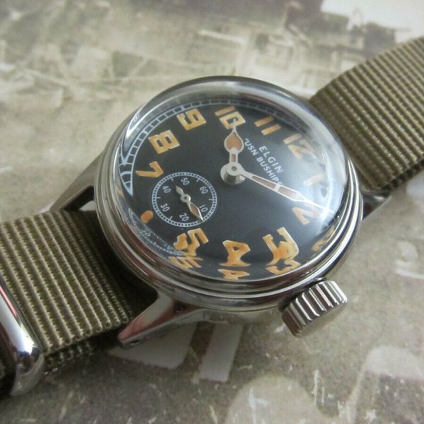 WW2 ELGIN MILITARY WATCH USN BUSHIPS WITH NAVY CASE ! | WatchCharts ...