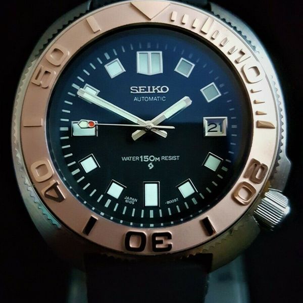 Seiko NH35A "Rose Gold" Automatic Divers Watch 6105 Captain Willard ...
