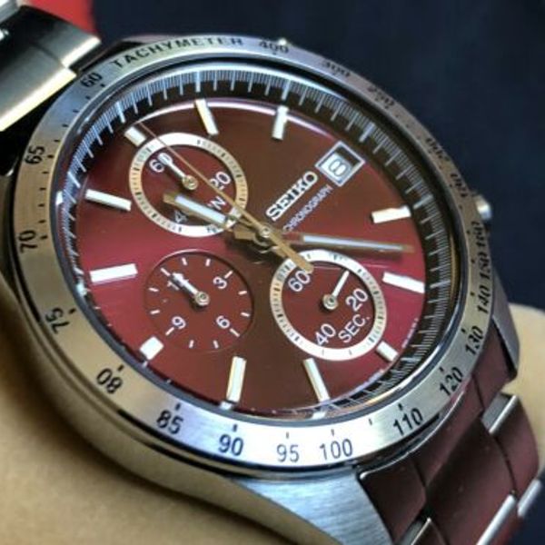 Seiko Spirit SBTR001 Mecha-quartz Red Chronograph Watch | WatchCharts ...