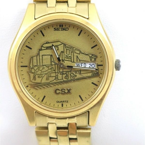 Seiko CSX Transportation Railroad Retirement Quartz Gold Plated Wrist ...