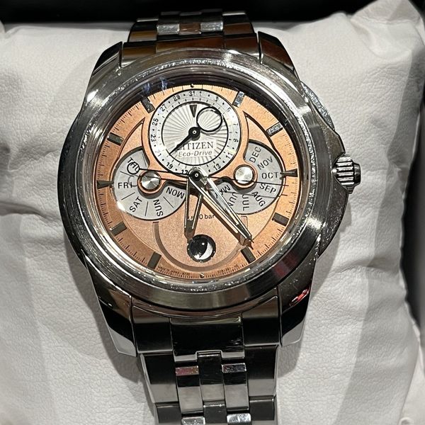 Citizen Men's Eco-Drive Calendrier Moon Phase Multifunction Watch ...