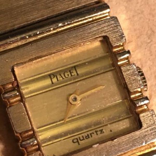 Estate Piaget gold tone ladies wrist watch old Harley quartz movement ...