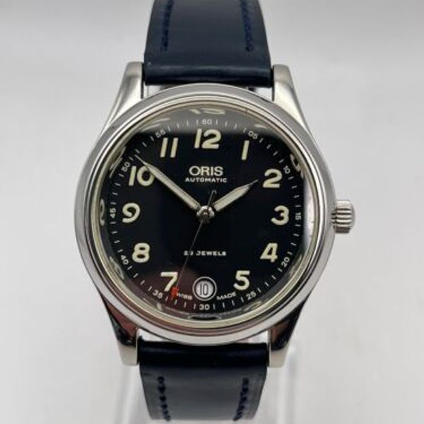Oris modern classic 7490 menâ s automatic watch black military dial ...