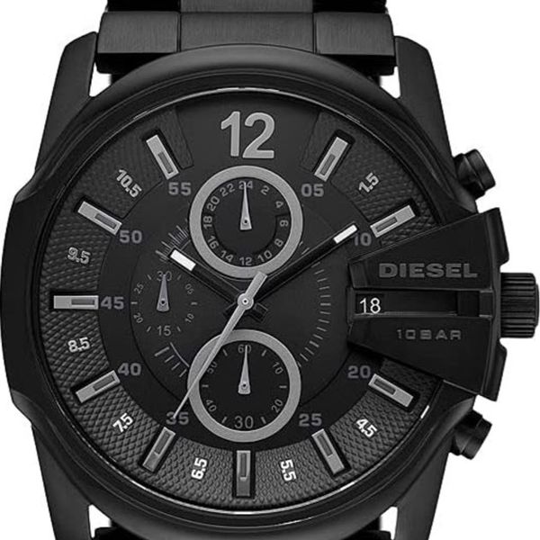 Diesel All Black Men’s Master Chief Stainless Steel Quartz Watch ...