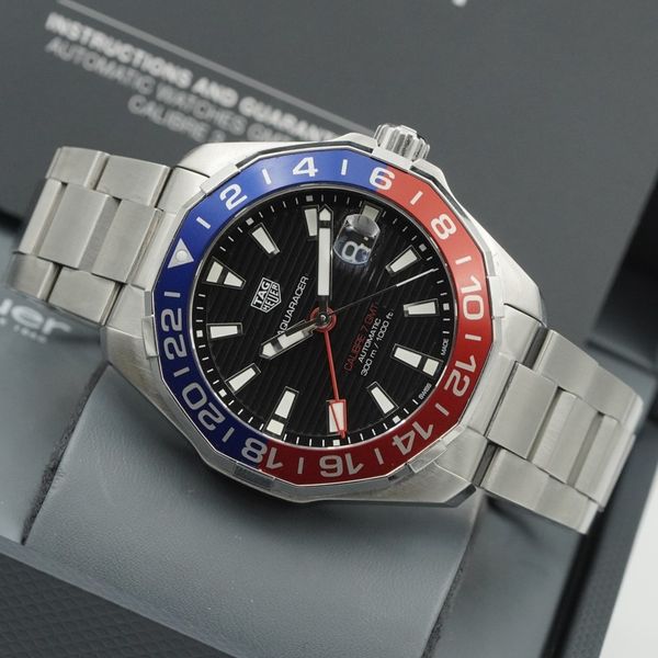 Tag Heuer Aquaracer GMT Pepsi WAY201F.BA0927 W. Box 43mm | WatchCharts ...