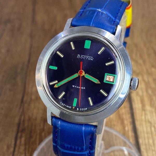 Vostok Blue Sky mechanical 18j vintage Soviet Era mens watch USSR ...