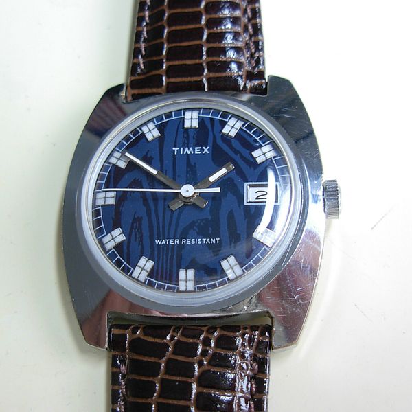 Vintage 1975 Timex Sprite Men’s Watch - Blue Moire Dial! | WatchCharts