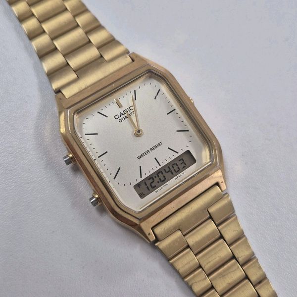 Mens Casio Vintage Style Analogue And Digital Chronograph Watch ...