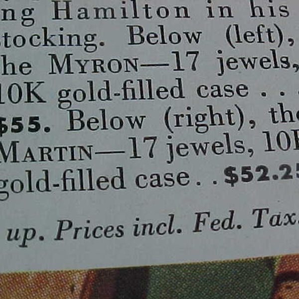 1941 Hamilton Martin Wrist Watch Totally Restored Serviced And Ready-To ...