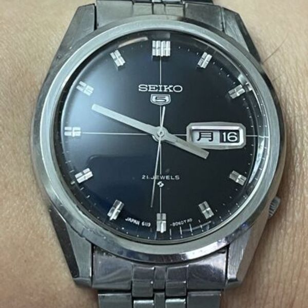 1978 Seiko 5 JDM Day Date Navy Blue Dial 6119-8020 | WatchCharts ...