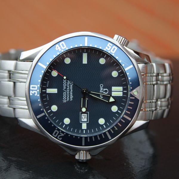SOLD Omega Seamaster Pro 300M SMP 2541.80 Blue Wave Dial Bond Full Size ...