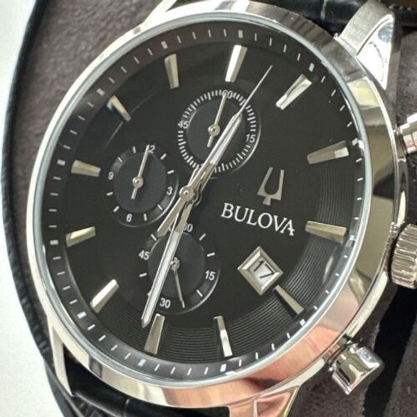 Bulova Sutton Chronograph Quartz Black Dial Men's Watch 96B403 ...