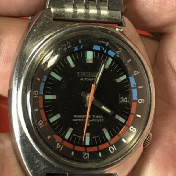 Seiko Navigator GMT Diver Automatic Stainless Steel Watch Missing Gmt ...