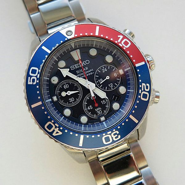 FS: Seiko Solar Chronograph Divers SSC019P red/blue (EU) | WatchCharts
