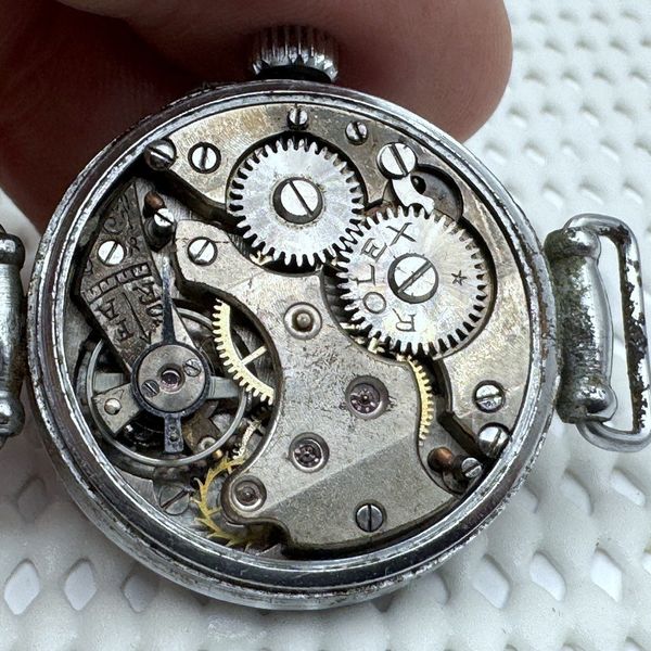 RARE 1920's ROLEX ORIGINAL ENAMEL DIAL MANUAL WIND MILITARY WATCH RUNS ...