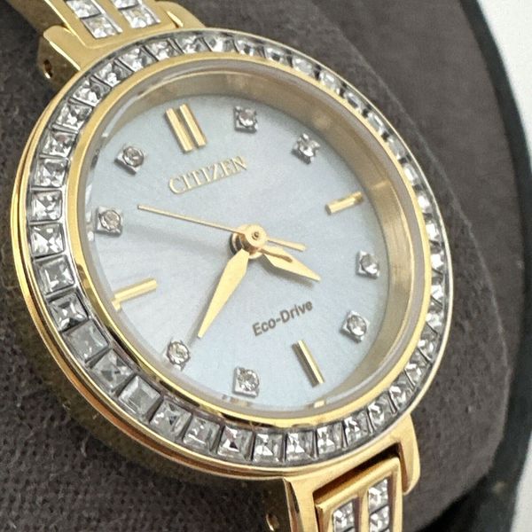 Citizen Eco-Drive Women's Crystal Accents White Dial Band Watch 25mm ...