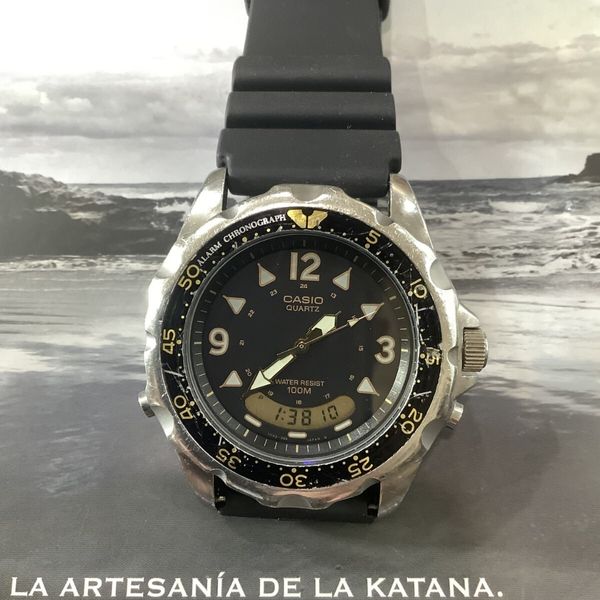 CASIO AD 520 Black Mod. 388 "JAPAN 1992" NEW BAND & GLASS ...