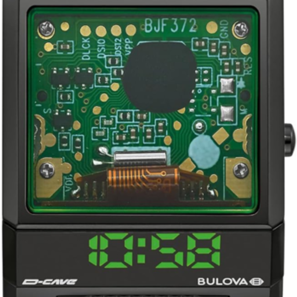 Bulova Mens LED Computron D-Cave Special Edition Black IP and Silicone ...