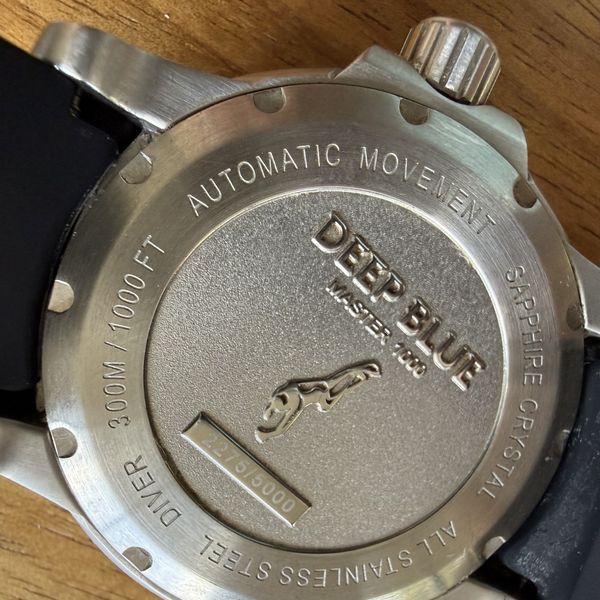 DEEP BLUE MASTER 1000M AUTOMATIC DIVER watch Silver bezel black dial ...