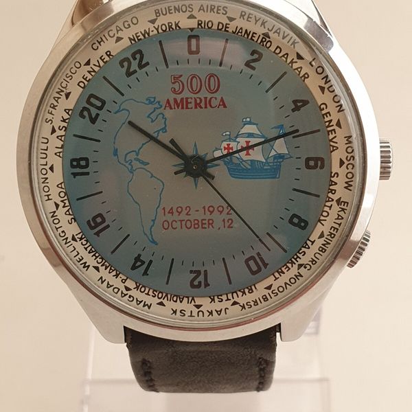 Russian Rocket Worldtimer 24H 500 America in English Blue | WatchCharts ...