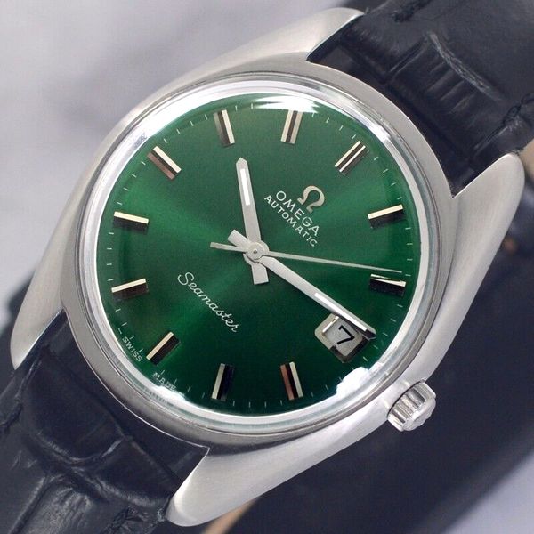 OMEGA SEAMASTER AUTOMATIC 24 JEWEL CAL.565 DATE REF.166067 GREEN DIAL ...