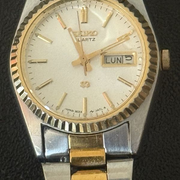 Seiko watch women's 3E23 0A69 Gold tone day/Date Working new battery ...